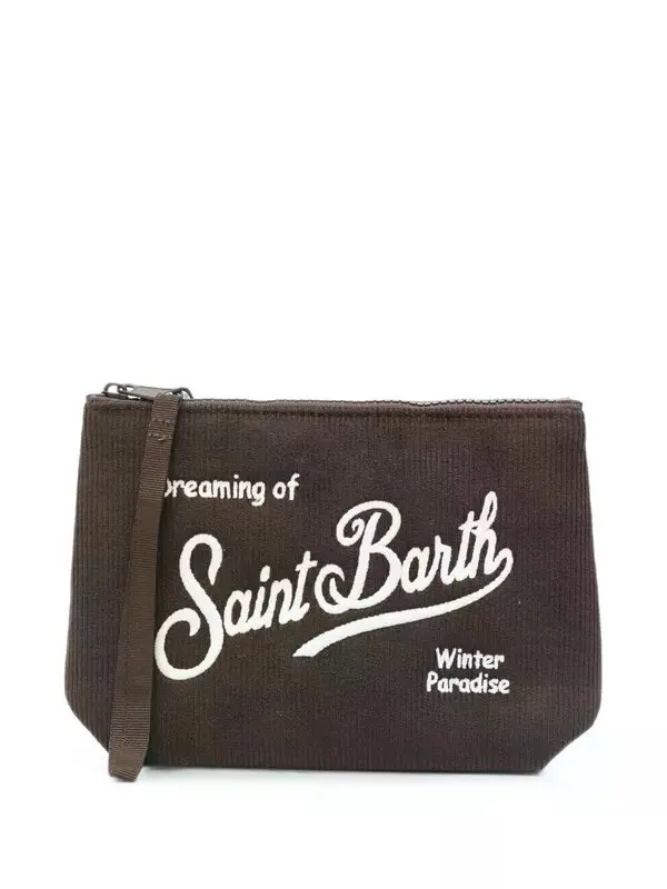 MC2 SAINT BARTH Aline Logo-embroidered Corduroy Clutch Bag