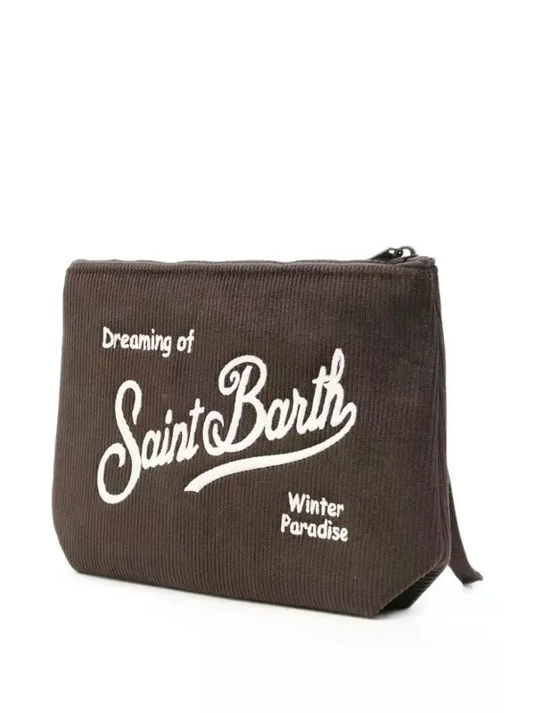 MC2 SAINT BARTH Aline Logo-embroidered Corduroy Clutch Bag