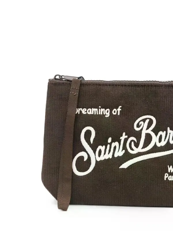 MC2 SAINT BARTH Aline Logo-embroidered Corduroy Clutch Bag