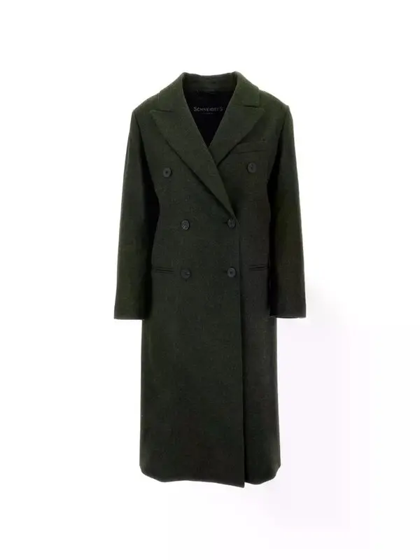 SCHNEIDERS Double-breasted Virgin Wool Coat - Green