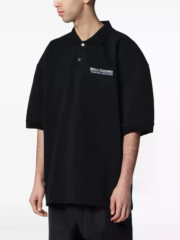 WILLY CHAVARRIA Logo-print Cotton Polo Shirt