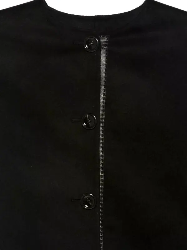 MANZONI 24 Leather-trim Collarless Jacket