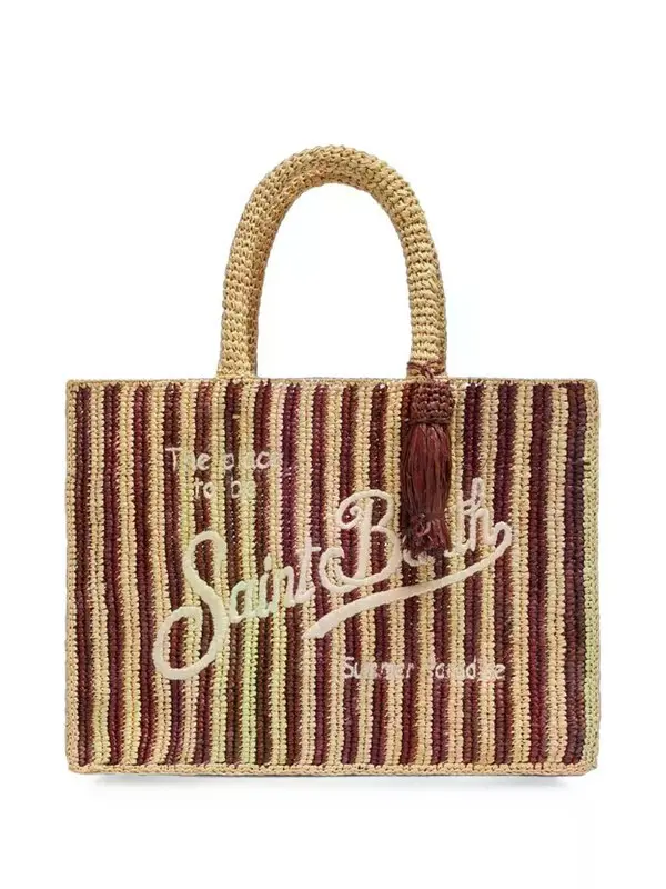 MC2 SAINT BARTH Colette Striped Raffia Tote Bag