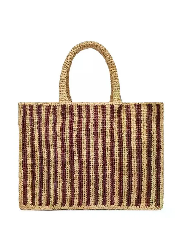 MC2 SAINT BARTH Colette Striped Raffia Tote Bag