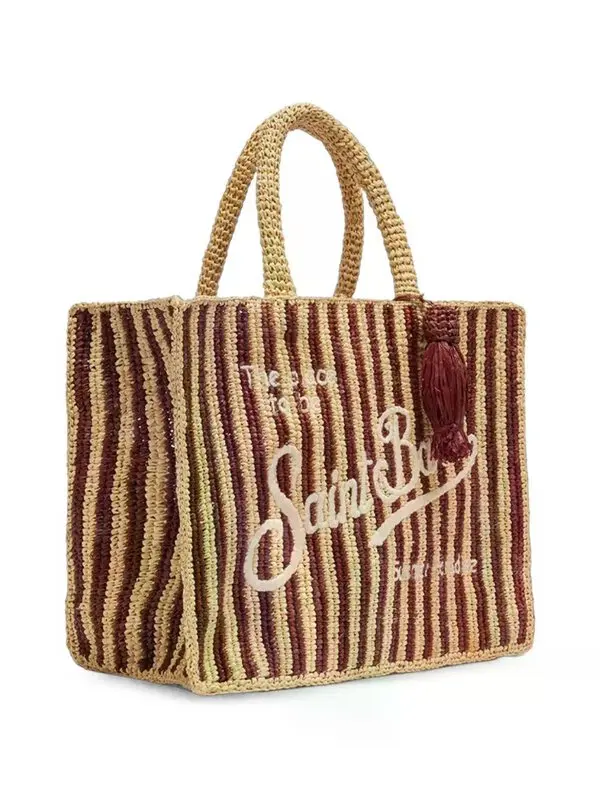 MC2 SAINT BARTH Colette Striped Raffia Tote Bag