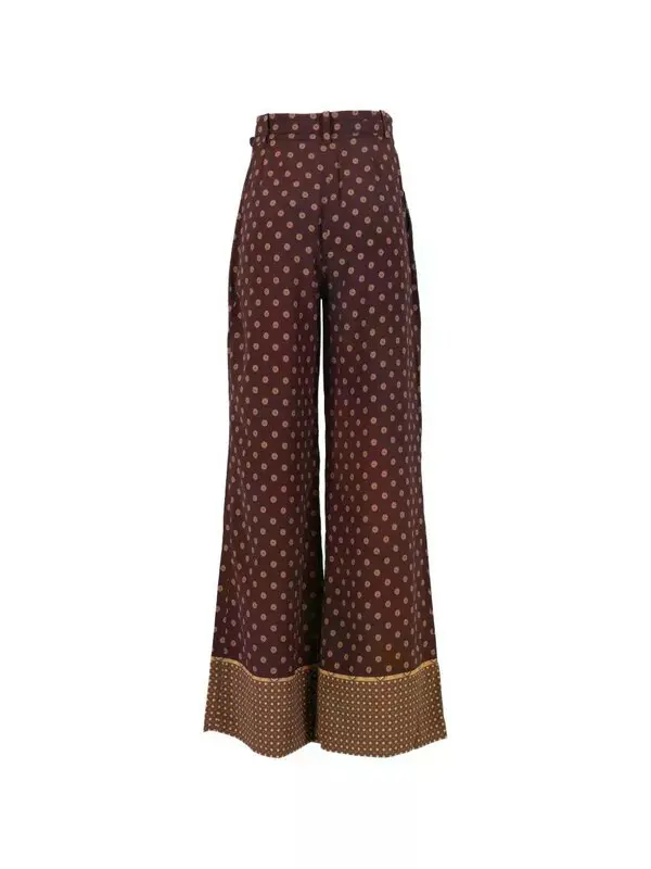 Zimmermann Geometric-print Belted Trousers - Brown