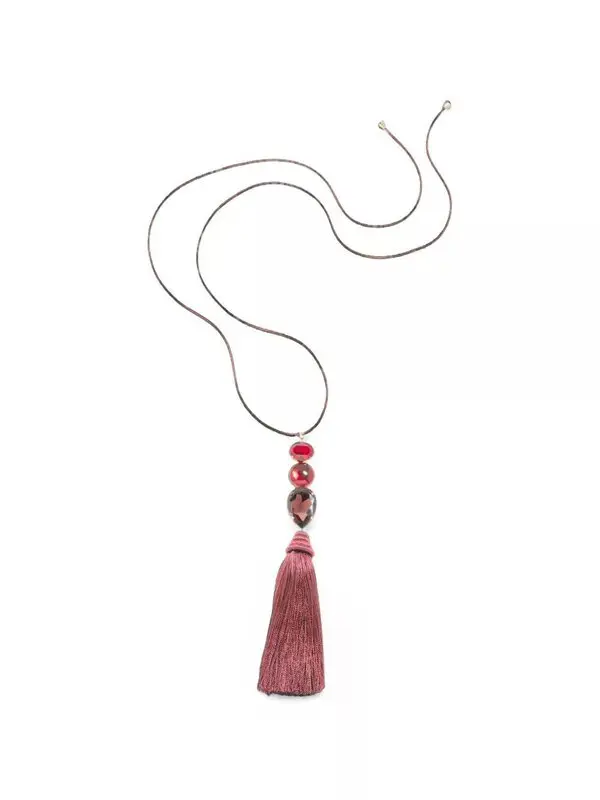 JENNIFER BEHR Torin Tassel Necklace - Red