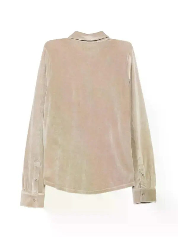 Majestic Filatures Velvet-effect Chest-pockets Shirt - Neutrals