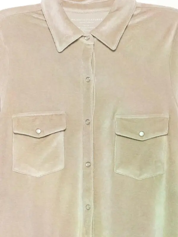 Majestic Filatures Velvet-effect Chest-pockets Shirt - Neutrals