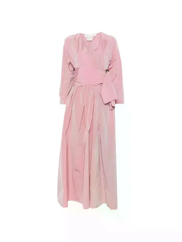 CO.GO Belted Long-sleeve Maxi Dress - Pink