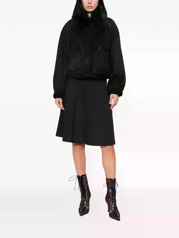 BETTA CORRADI Faux-fur Collar Cropped Jacket