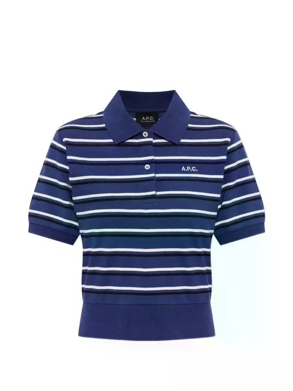 A.p.c. Oceane Horizontal-stripe Polo Top - Blue