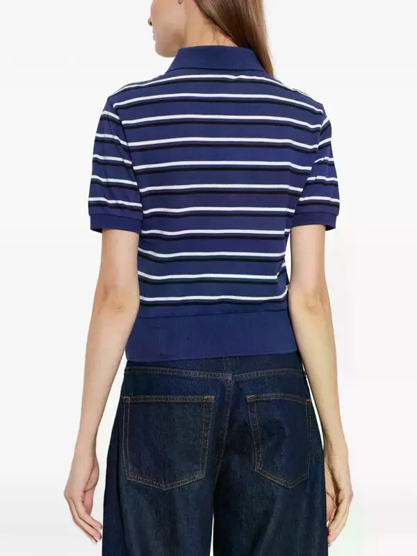 A.p.c. Oceane Horizontal-stripe Polo Top - Blue
