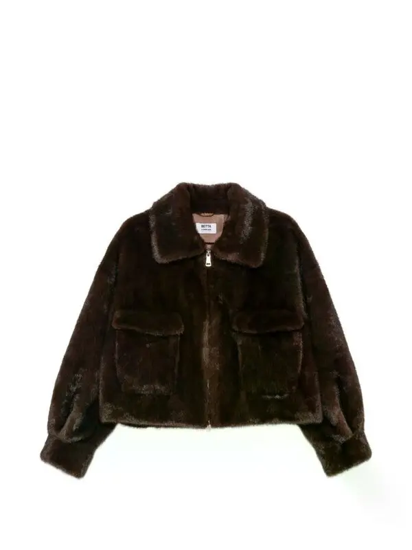 BETTA CORRADI Faux-fur Flap-pockets Jacket