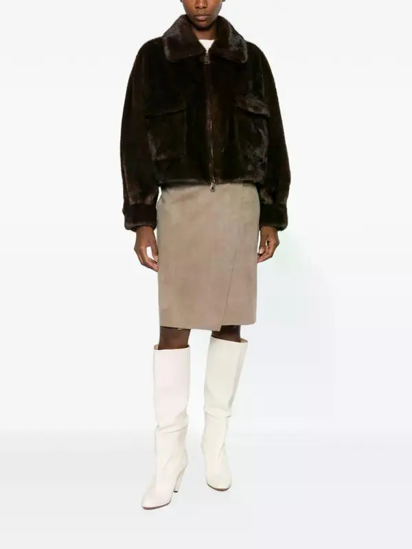 BETTA CORRADI Faux-fur Flap-pockets Jacket