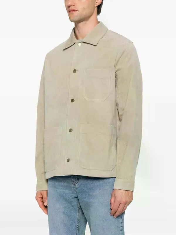 A.p.c. Rodney Corduroy Patch-pocket Shirt Jacket - Neutrals