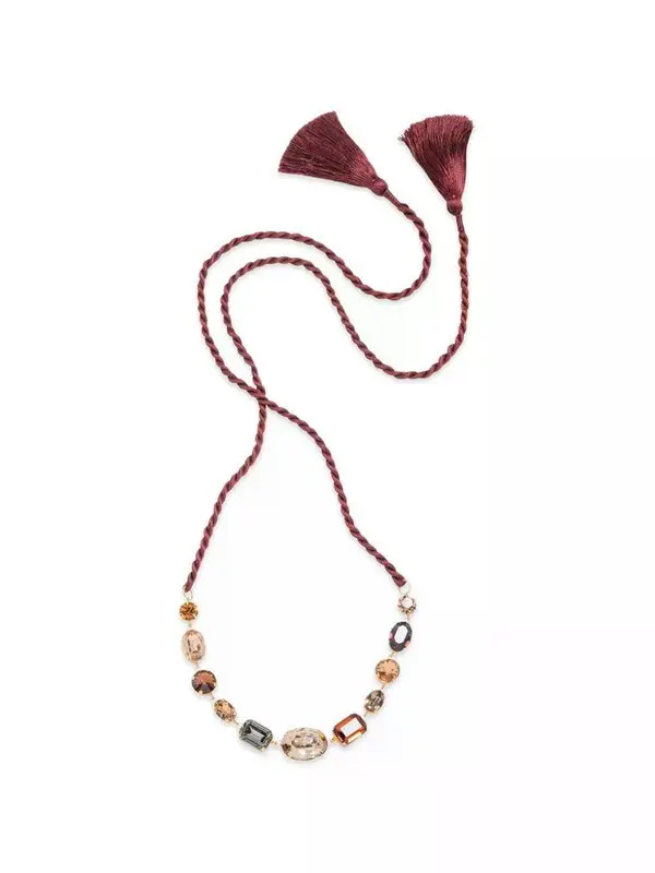 JENNIFER BEHR Leah Crystal-embellished Tassel Necklace - Red