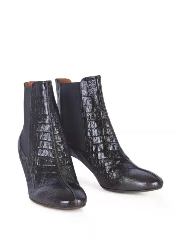 Chie Mihara Fronda Croc-effect Ankle Boots - Brown