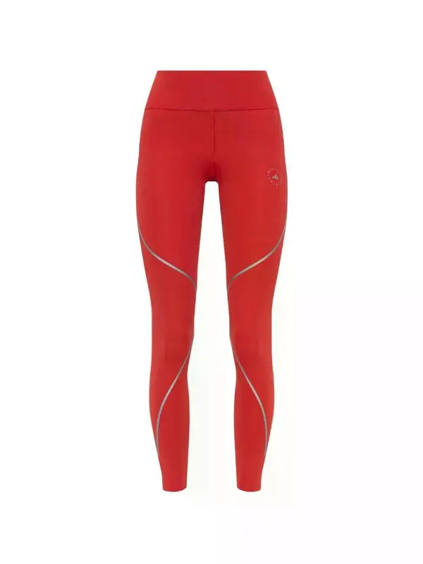 Adidas By Stella McCartney Reflective-trim Logo-print Leggings - Red