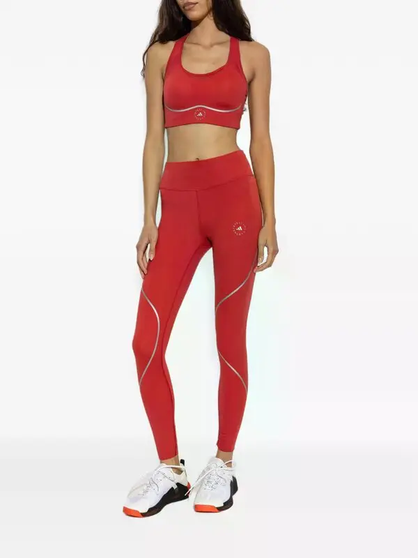 Adidas By Stella McCartney Reflective-trim Logo-print Leggings