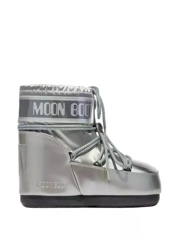 Moon Boot Icon Low Glance Satin Boots - Silver