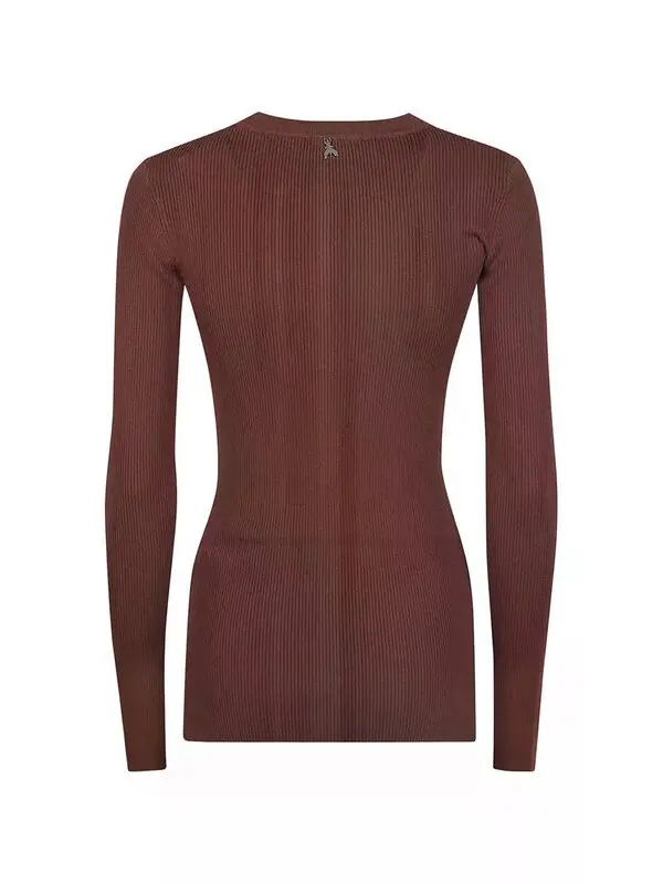 Patrizia Pepe Ribbed-knit Long-sleeve Sweater