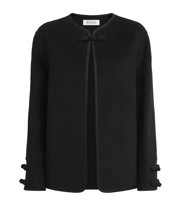 RÓHE Double-faced Wool Pankou-closure Jacket - Black