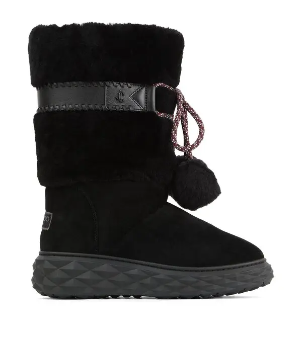 JIMMY CHOO Cobi Suede-shearling Boots