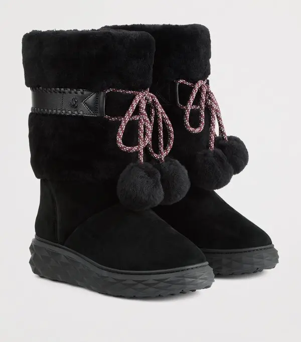 JIMMY CHOO Cobi Suede-shearling Boots