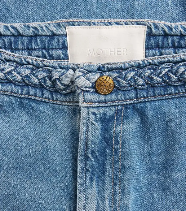 MOTHER The Hustler Braided Roller Sneak Jeans - Blue