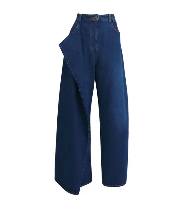 A.W.A.K.E. Mode Asymmetric Wrap-detail Jeans