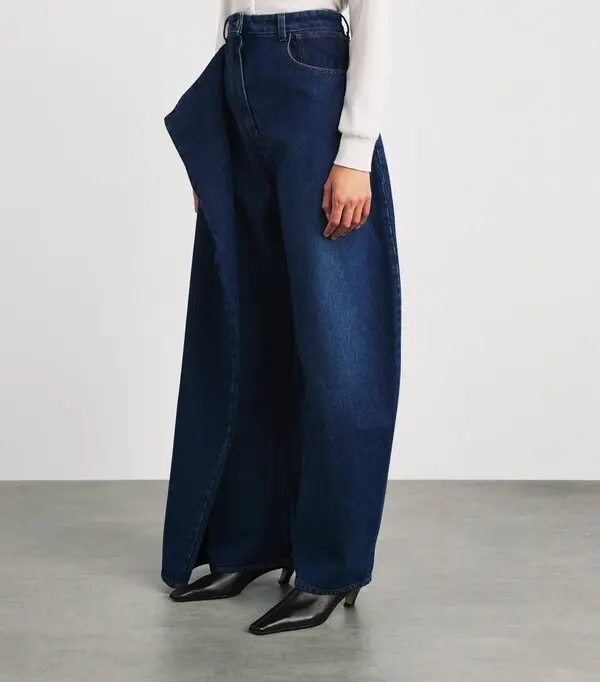 A.W.A.K.E. Mode Asymmetric Wrap-detail Jeans