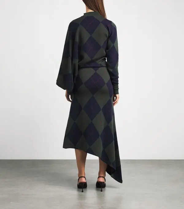 A.W.A.K.E. Mode Merino Wool Argyle Midi Dress