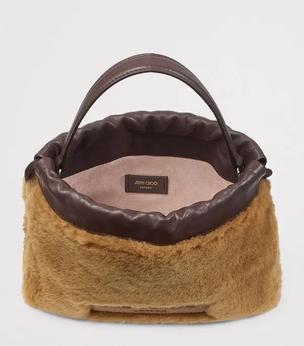 JIMMY CHOO Shearling Drawstring Pouch