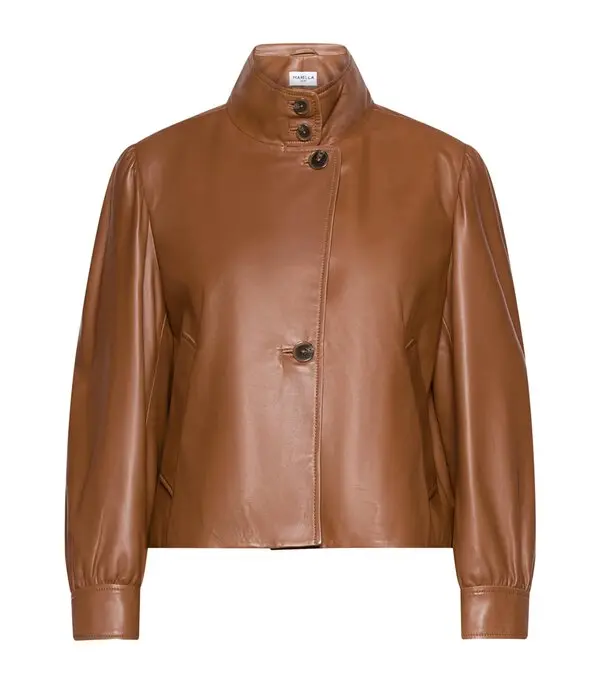 Marella Asymmetric Leather Jacket