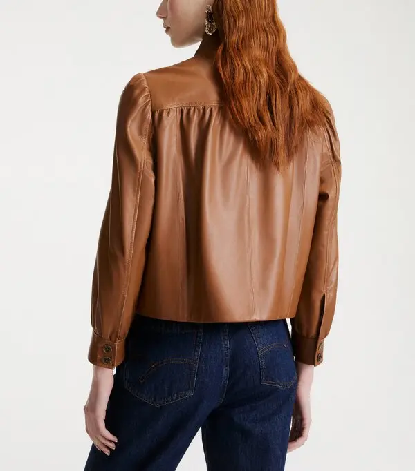 Marella Asymmetric Leather Jacket