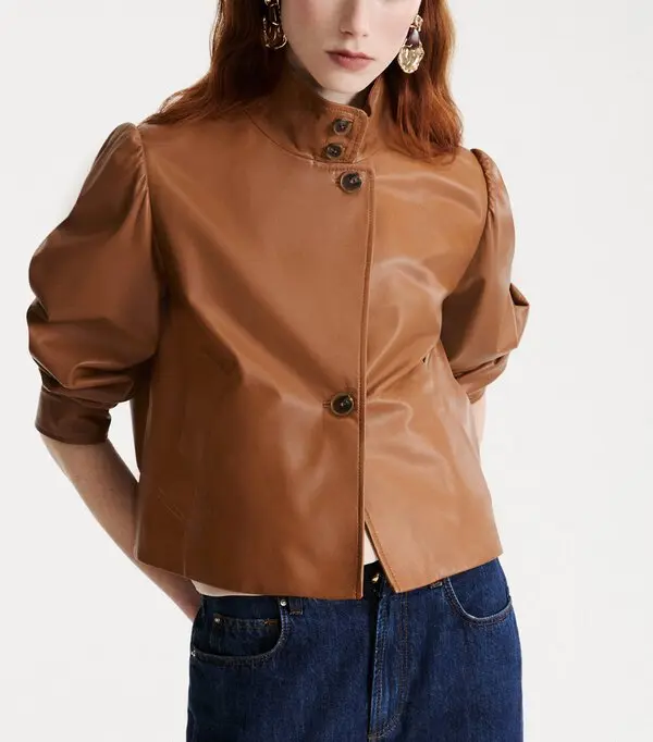 Marella Asymmetric Leather Jacket