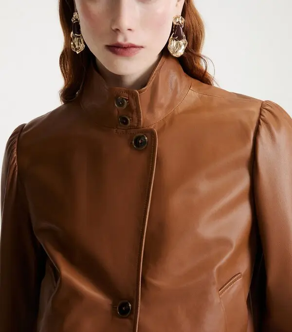 Marella Asymmetric Leather Jacket
