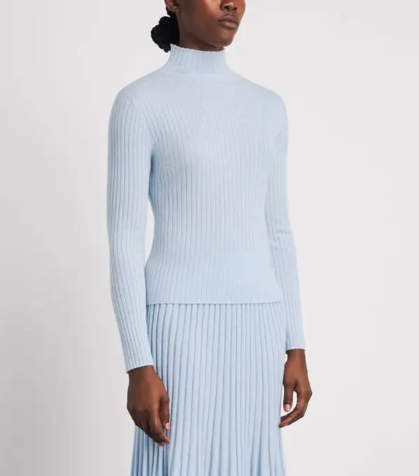 Arch4 Cashmere Ribbed Ariana Sweater - Blue