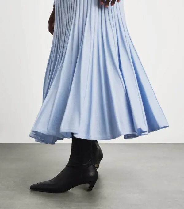 Arch4 Cashmere Pleated Sabrina Midi Skirt