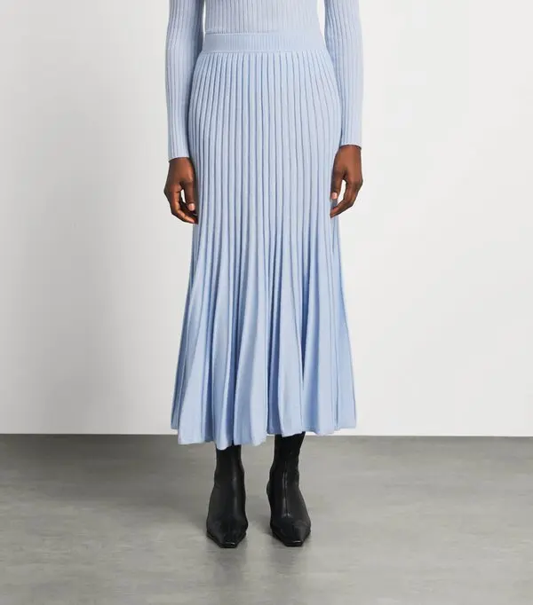Arch4 Cashmere Pleated Sabrina Midi Skirt