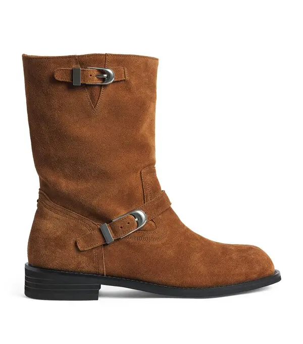SYSTEM Suede Buckle Ankle Boots