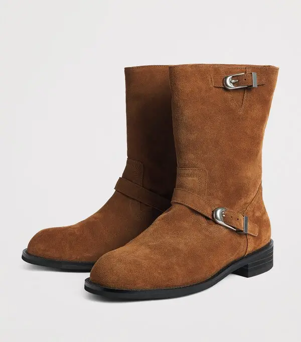 SYSTEM Suede Buckle Ankle Boots
