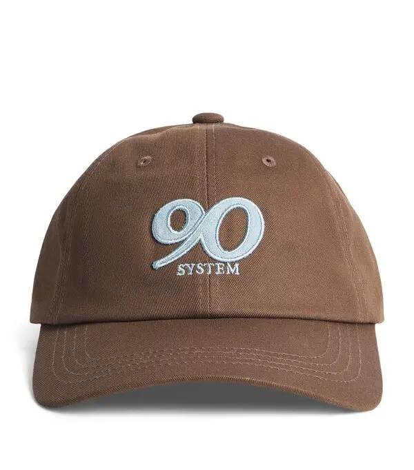 SYSTEM Cotton Embroidered Logo Cap - Brown