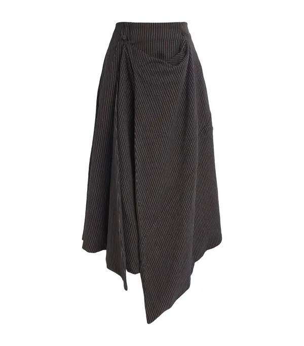 STUDIO NAMNYAK Cotton Asymmetric Split Midi Skirt