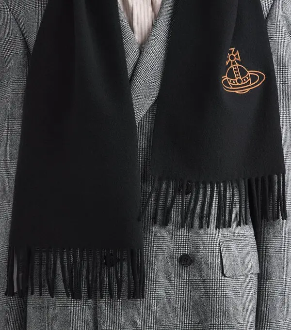VIVIENNE WESTWOOD Wool Embroidered Orb Scarf