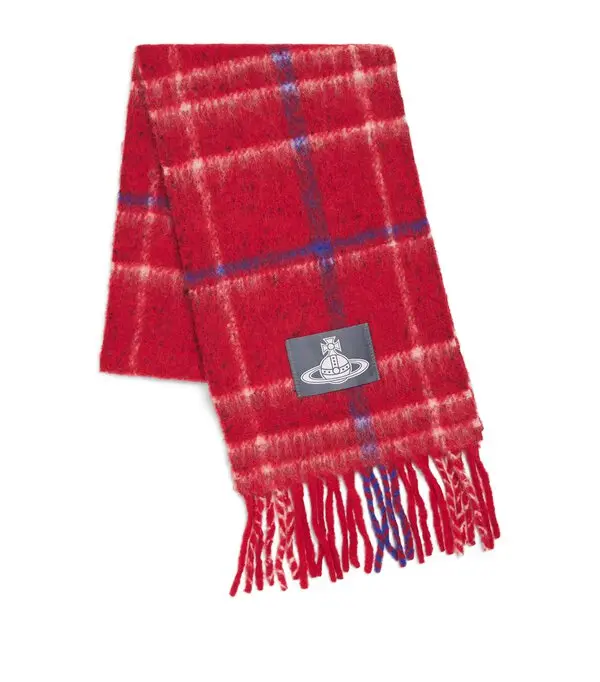 VIVIENNE WESTWOOD Alpaca-blend Check Orb Scarf