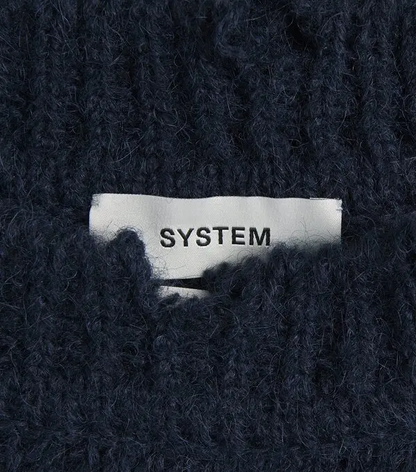 SYSTEM Cable-knit Distressed Sweater
