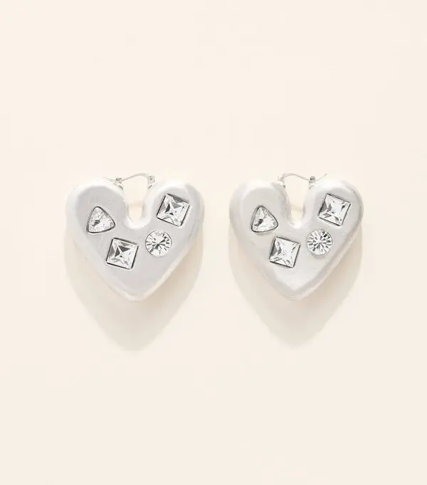 Jacquemus Crystal-embellished Heart Earrings