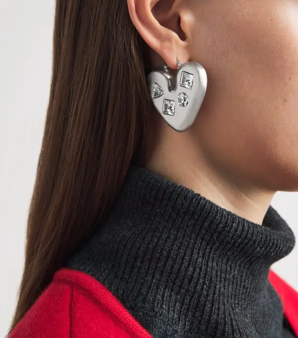 Jacquemus Crystal-embellished Heart Earrings